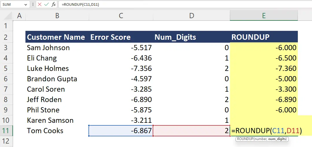 Excel ROUNDUP Function With Examples Career Principles